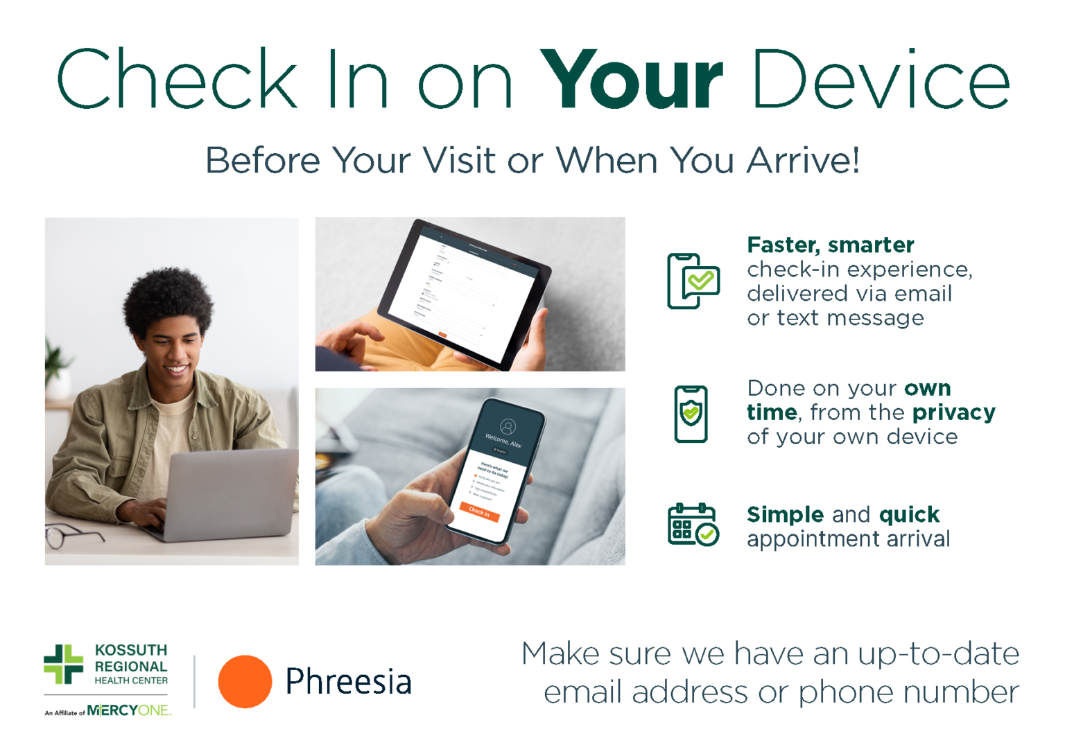 Phreesia Digital Check-In - Kossuth Regional Health Center